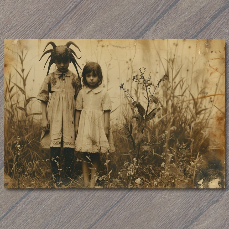 4x6" Girl Monster Weird Creepy Imaginary Friend Nightmare Scary Unusual ...