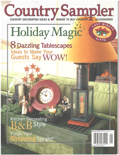 COUNTRY SAMPLER Magazine January 2002 Decorating Ideas Holiday ...