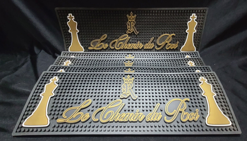 Best Price 5x Le Chemin Du Roi - Black and Gold Thick Rubber Bar Mat | eBay