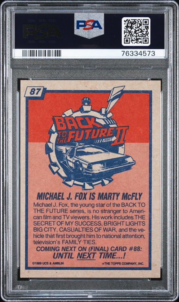 MICHAEL J FOX 1989 TOPPS BACK TO THE FUTURE SIGNED ROOKIE CARD - PSA 7 ...