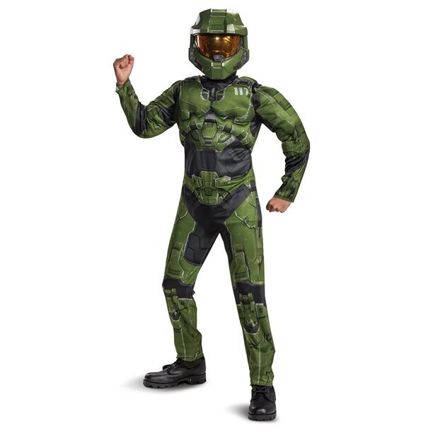 Halo Master Chief Muscle Costume Boys M 8-10 Medium Kids Dress up Play ...