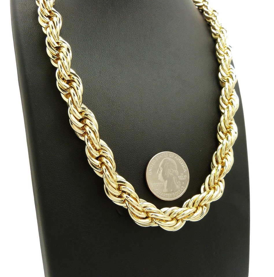 NEW HIP HOP 8,10,12mm ROPE CHAIN NECKLACE / VARIOUS LENGTH ROPE CHAINS ...