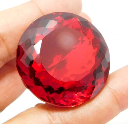 Natural 120 Ct+ Brazilian Red Color Topaz Round Cut Certified Loose ...