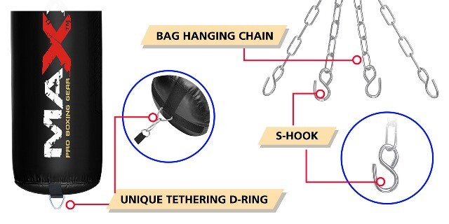 10Pcs BOXING PUNCH BAG SET MMA 3FT 4FT 5FT 6FT KICK BOXING BRACKET ...