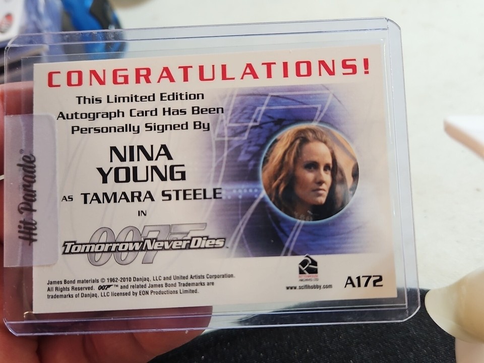 James Bond 007 Signed Auto Nina Young Tamara Steele Tomorrow Never Dies A172 | eBay