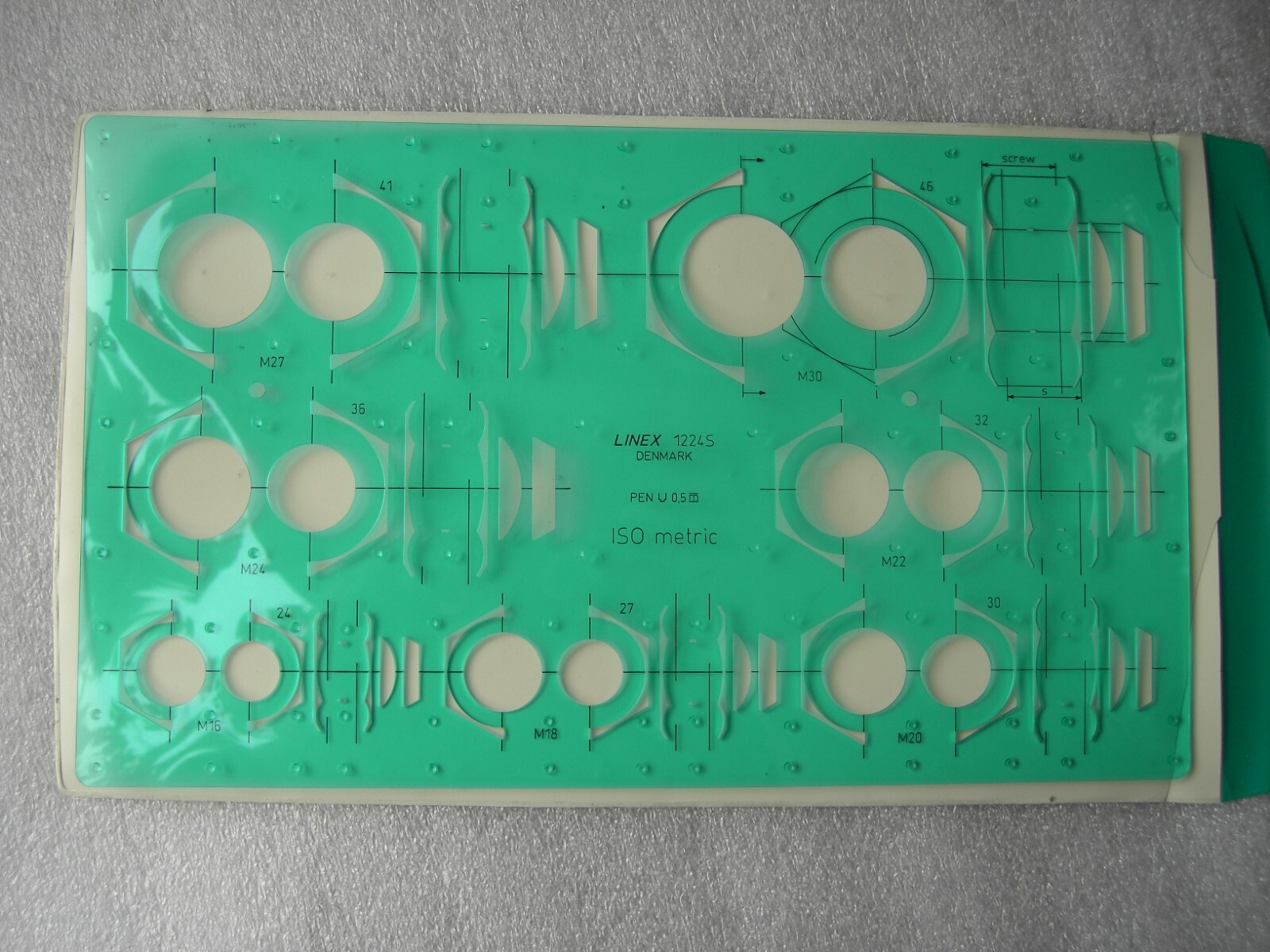 LINEX TEMPLATES 1224S ISO METRIC TEMPLATE VINTAGE DA COLLEZIONE | eBay