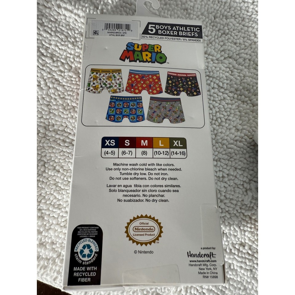 Super Mario Bros Boys Boxer Briefs XS (4-5) Underwear New and 3 Plushie ...