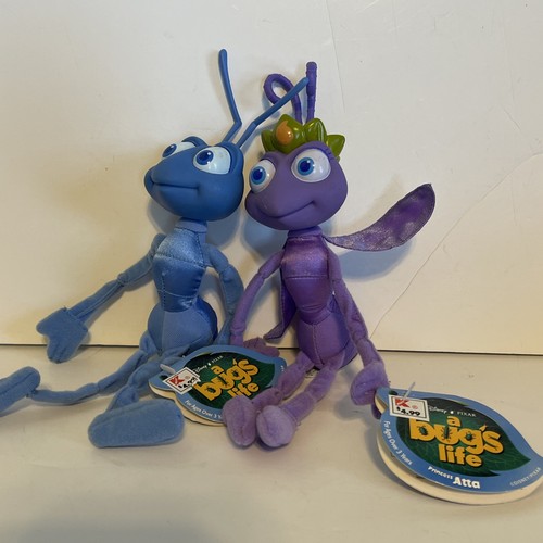 MATTEL Disney Bug's Life PRINCESS ATTA & FLICK 9" Plush Body Plastic ...