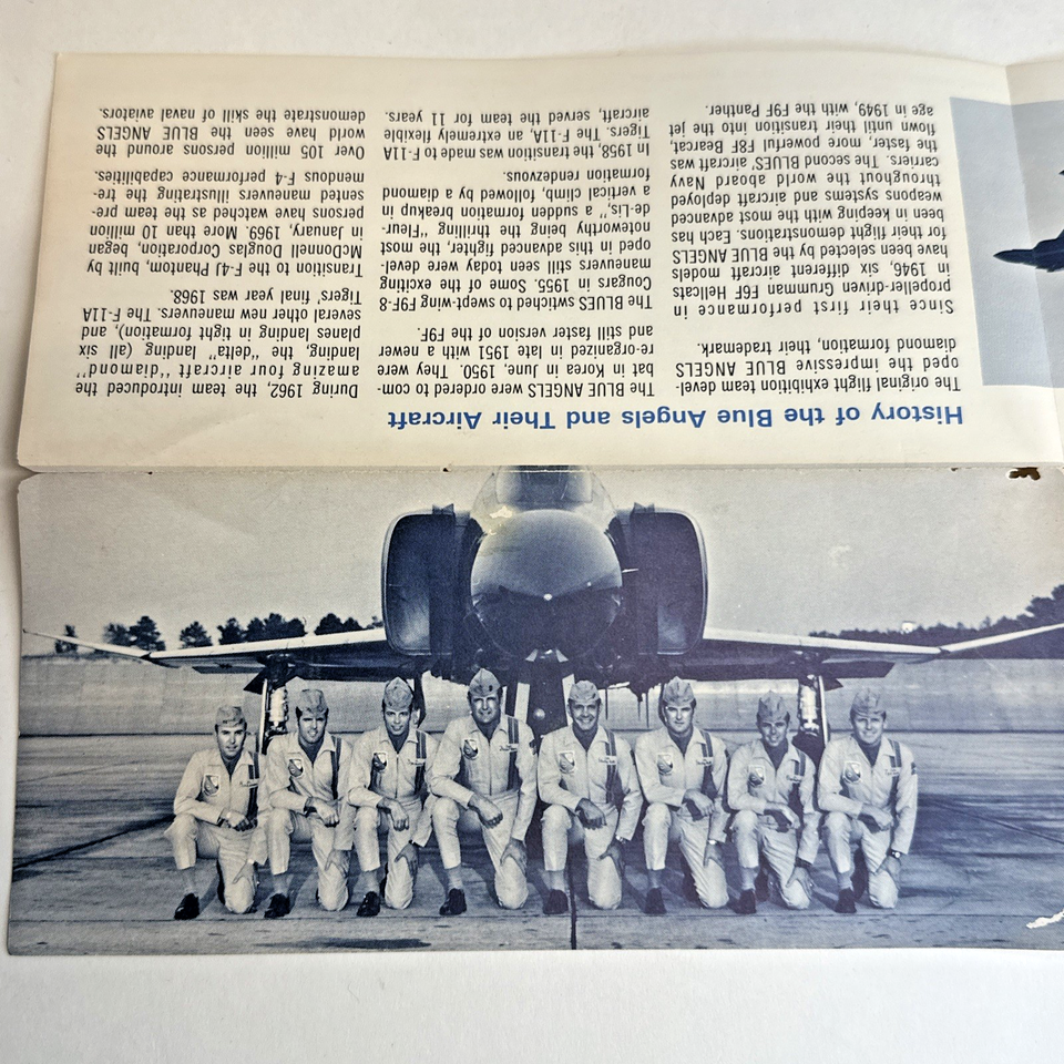 Vtg 1971 The Blue Angels U.S. Navy & Marine Flight Exhibition Team Show ...
