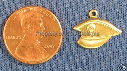 50pc Raw Brass 911 Police Officer Hat Charms 4318 | eBay