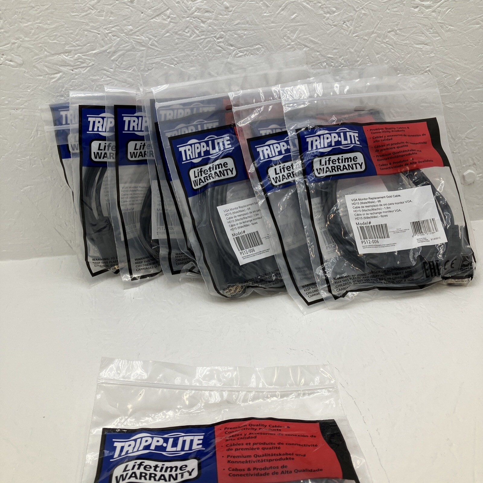 Lot of 10 NEW TRIPP LITE P512-006 6FT VGA Monitor Cable HD15 Male/Male ...