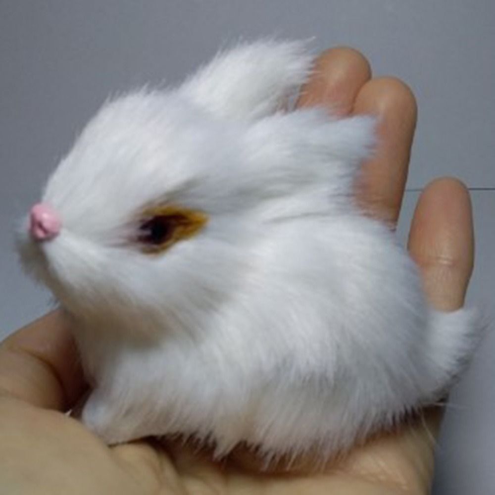 Animal Sleeping Stuffed Toy Mini Plush Rabbit Bunny Model Plush Rabbit ...
