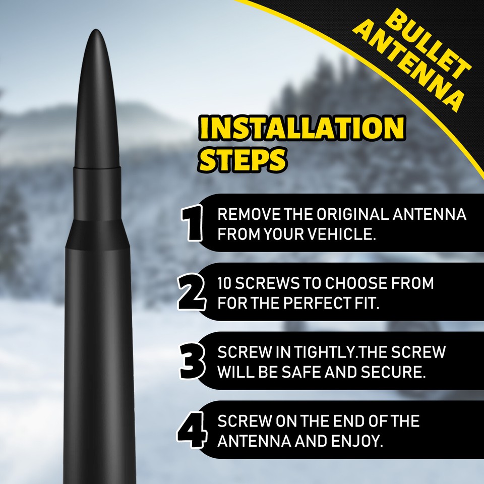 5.3inch 50 Cal OEM QUALITY Bullet Antenna With Screw For 1995-2015 ...