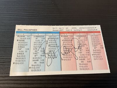 STRAT-O-MATIC Card Signed Bill Pulsipher 1998 Brewers | eBay