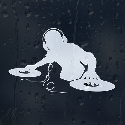 DJ Plays Vinyl Records Car Decal Vinyl Sticker For Bumper Panel Window ...