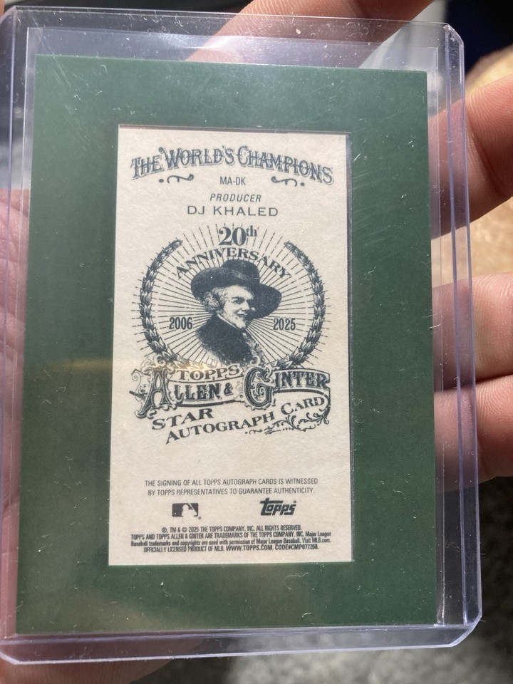 Dj Khaled 2025 Topps Allen And Ginter Autograph 40/50 On Card Auto | eBay