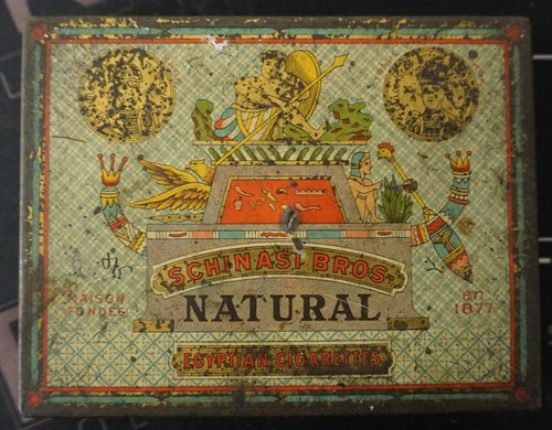 GREECE-EGYPT - Schinasi Bros Natural Egyptian Cigarettes Tin Box EMPTY ...