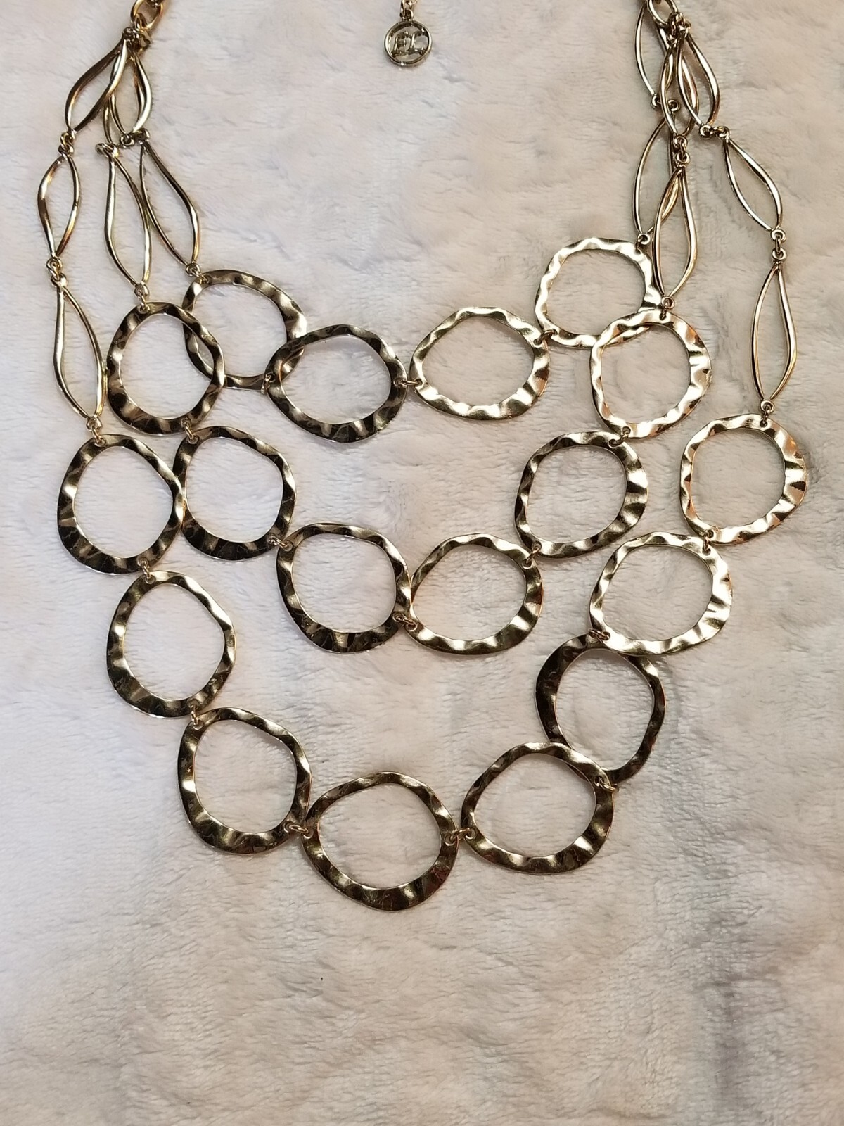 Erica Lyons Gold Tone Layered Statement Necklace 28in - Gem