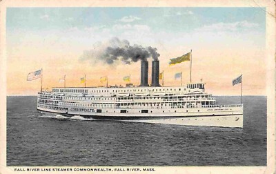 Steamer Commonwealth Fall River Line Fall River Massachusetts 1920c ...