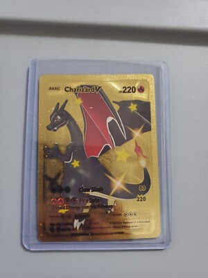 Charizard V HP 220 Gold Foil Pokemon Card Fan Art | eBay