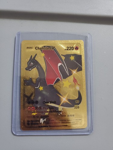 Charizard V HP 220 Gold Foil Pokemon Card Fan Art | eBay