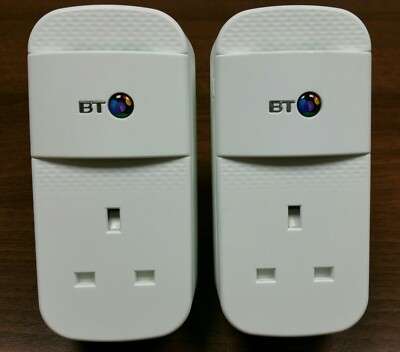 2 x BT Mini Connectors v2 VERSION 2 1000Mbps 1GB Powerline Adapters ...