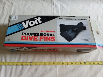 voit all rubber professional dive fins Size 9-11 Black ml 42-43 w/ box ...