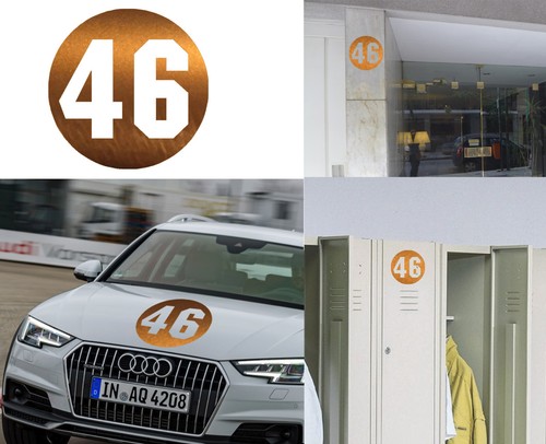 Numero 46 Via C Aufkleber Vinyl von / Aus Corte. Number 46 Sticker ...