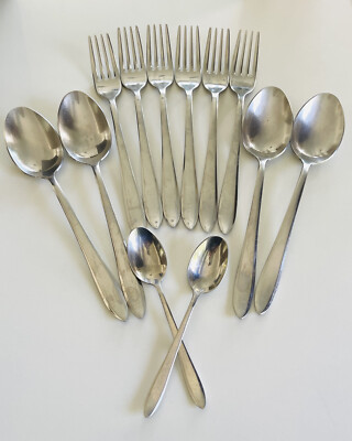 Guy Degrenne France Cosmos flatware stainless 13Pcs Dinner Forks Spoons ...