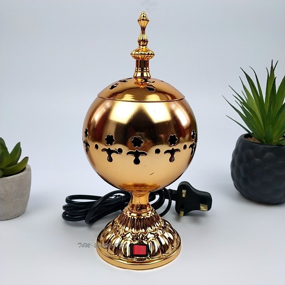 Arabian Incense Diffuser Bakhoor Oud Burner Bakur Metal Mabkhara Home ...