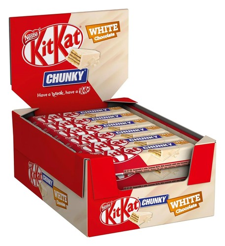Kit Kat Nestle KitKat Chunky White Chocolate Wafer Biscuit Bars 40g ...