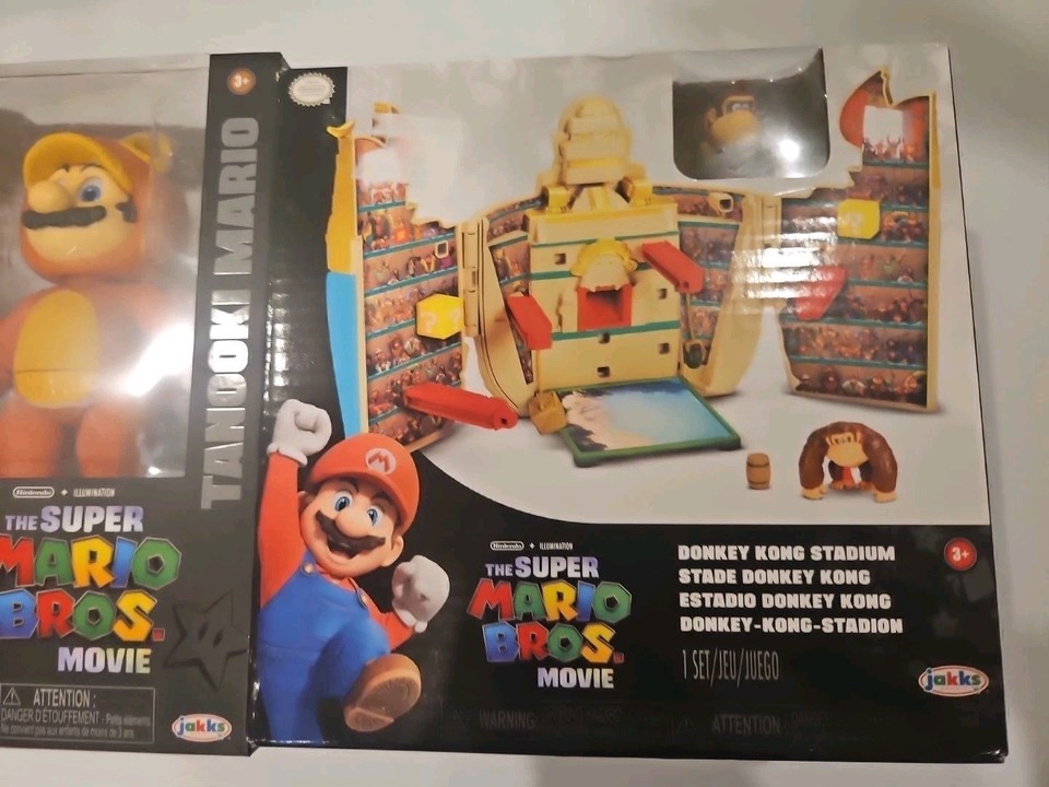 Lot of 2 The Super Mario Bros Movie Jakks Tanooki Donkey Kong Lot New ...