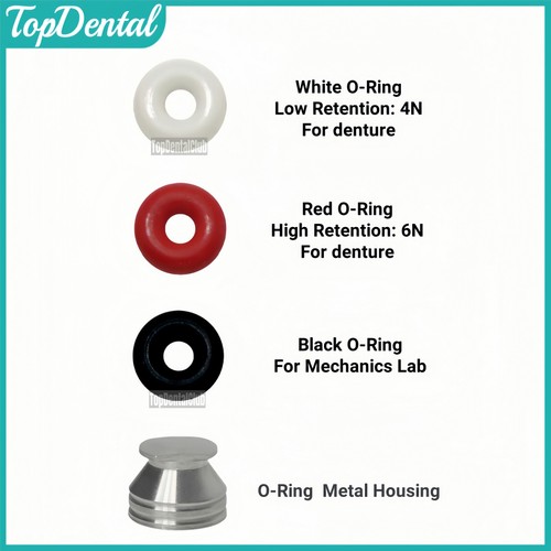 Dental O-Ring Retention Cap Kit For Ball Attachment Abutments Fit ...
