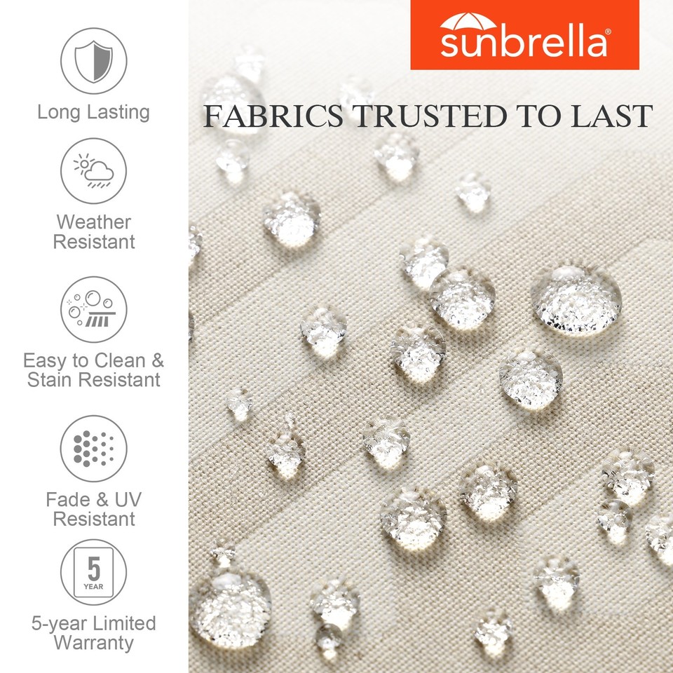 Sunbrella Fabric Outdoor Patio Deep Seat Cushions Set with Pocket Springs & Ties | eBay