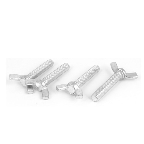 4pcs Metric M10x50mm 1.5mm Pitch Carbon Steel Wing Bolt Butterfly Screw ...