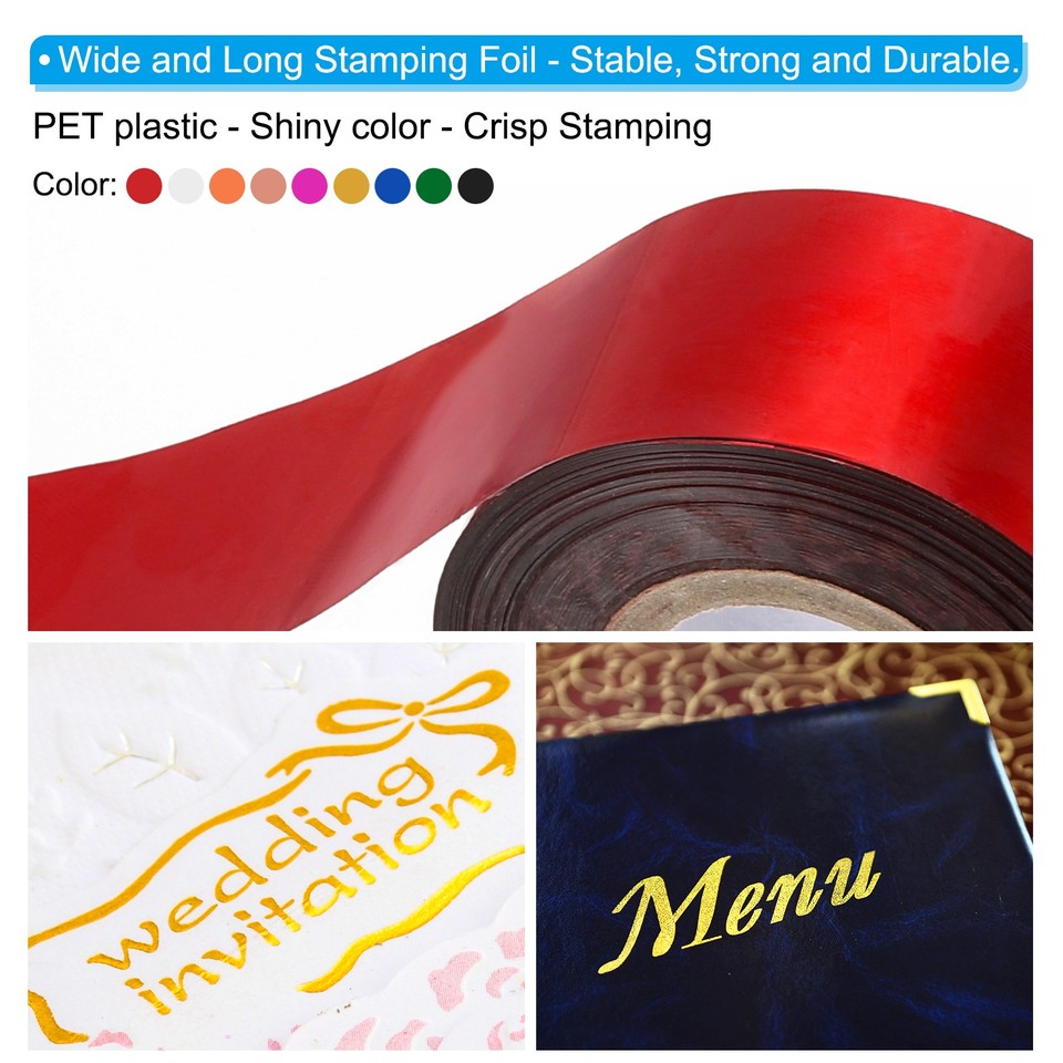 1.6"x400Ft Hot Stamping Foil Paper,Heat Transfer Stamping Paper Foil ...