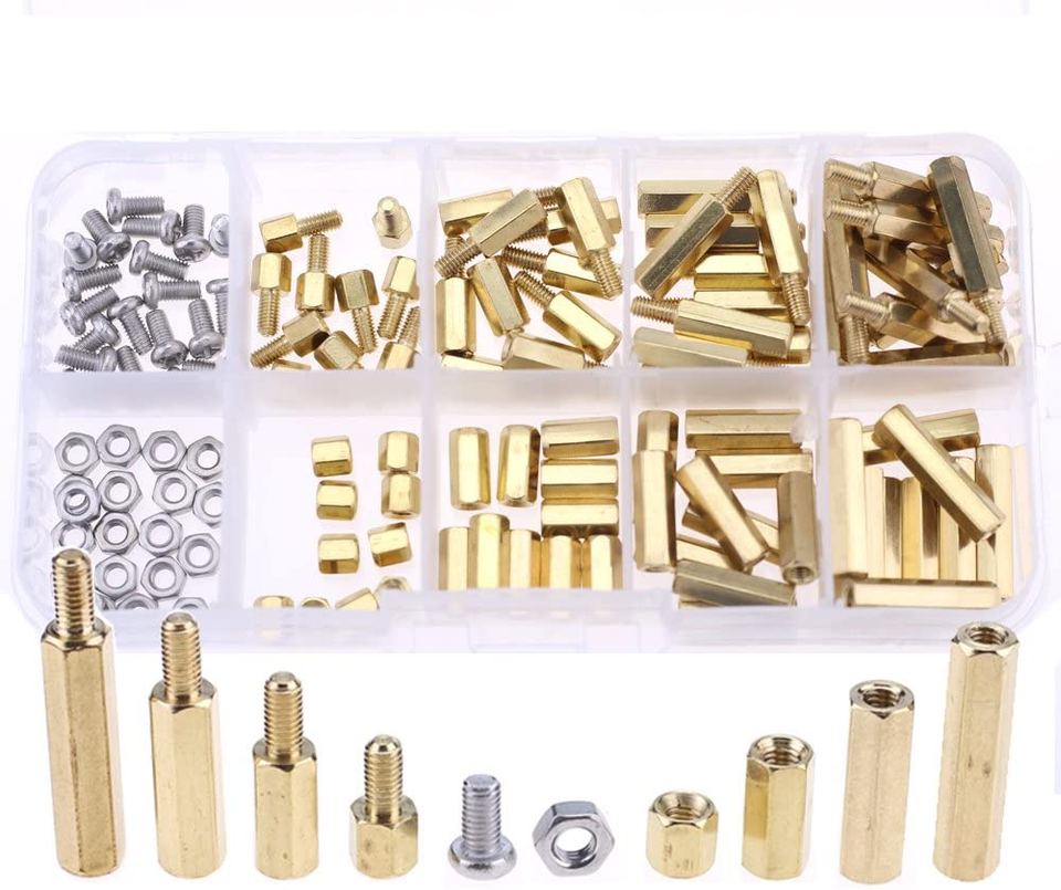120pcs M3 Male Female Brass Hex Column Standoff Support Spacer Pillar ...