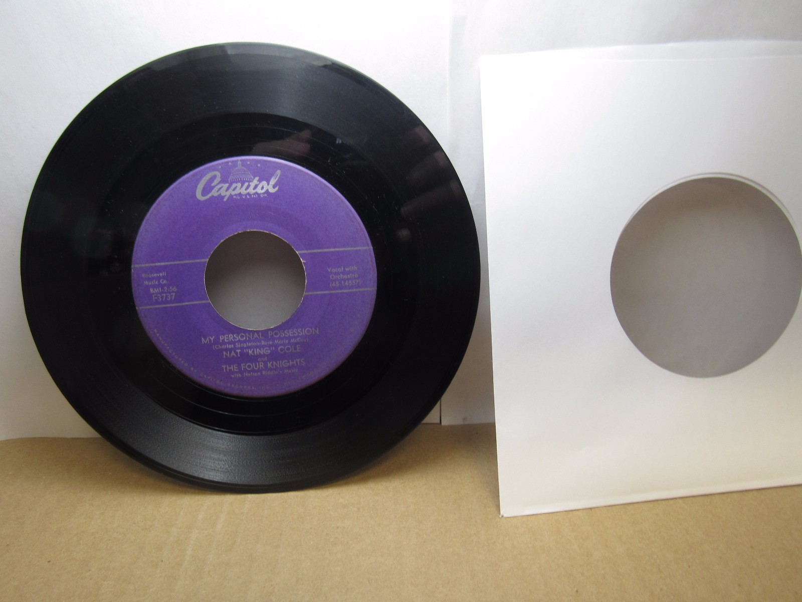 Old 45 RPM Record - Capitol F 3737 - Nat King Cole - My Personal ...