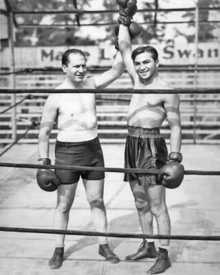 1933 Boxing Champion BARNEY ROSS Glossy 8x10 Photo with Benny Leonard ...