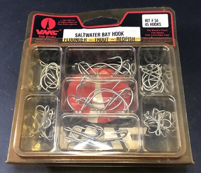 VMC Saltwater Bay Hooks Kits: Flounder - Trout - Redfish 45 Hooks Z4 | eBay