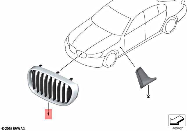 Genuine BMW G12 M760iX M760LiX Sedan Grille Front Left 51137468151 | eBay