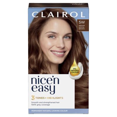 Clairol Nice n Easy Hair Dye Medium Mocha Brown 5W | eBay