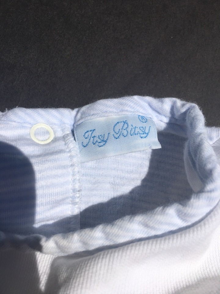 Itsy Bitsy 12M Sleeveless Romper Unisex Bunny Rabbit Embroidered Blue ...