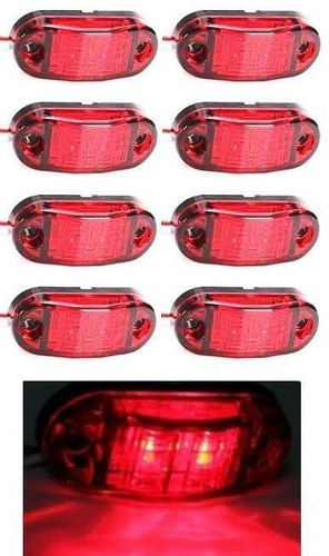 8x 12V LED Arrière Marqueur Feux Rouge Côté pour Ford Renault VW ...