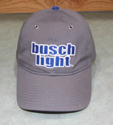 Busch Light Hat Cap Gray Blue Beer Embroidered The Game Adjustable ...