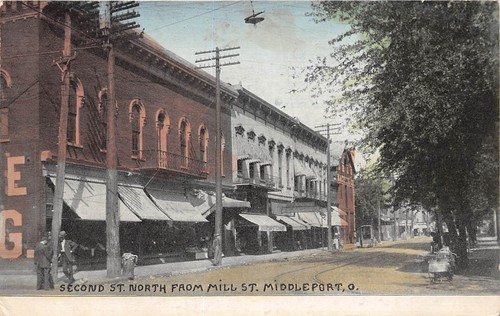 E58/ Middleport Meigs County Ohio Postcard c1910 2nd St Mill Stores ...