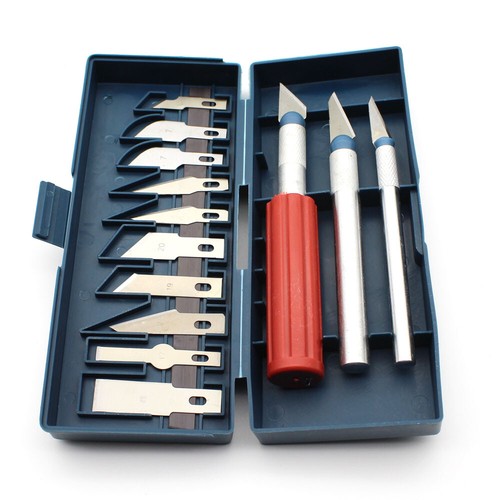 17PCS Hobby Knife Set Craft Razor Exacto Blade Cutter Tool Precision ...