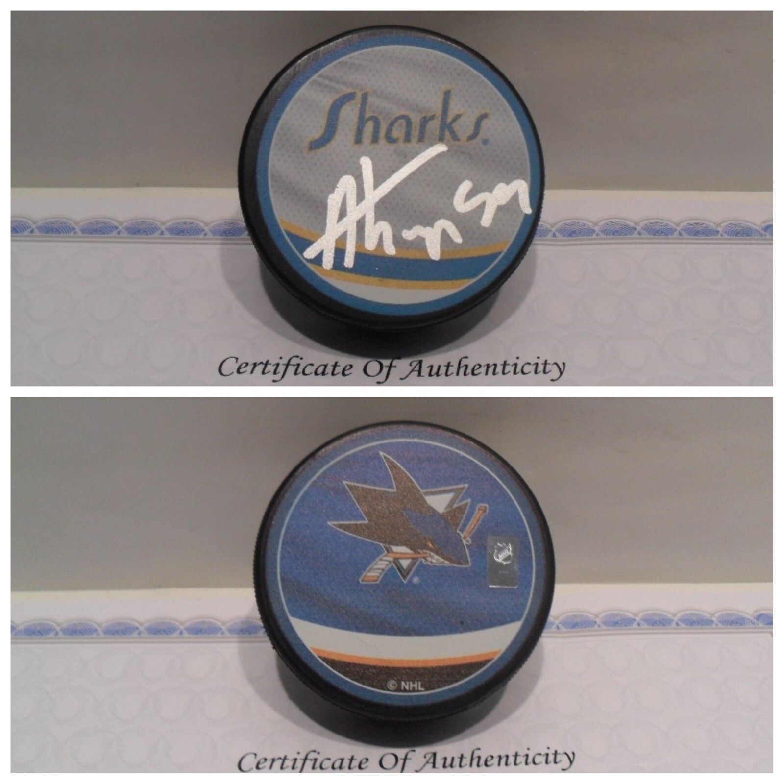 Alexander Barabanov Autograph Signed San Jose Sharks Puck COA Reverse ...