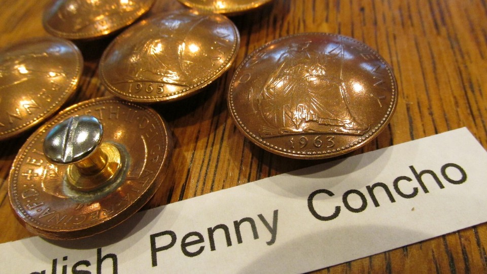 GENUINE COIN BUTTONS / CONCHOS / SNAPS REAL COINS LEATHER Belts Hat ...