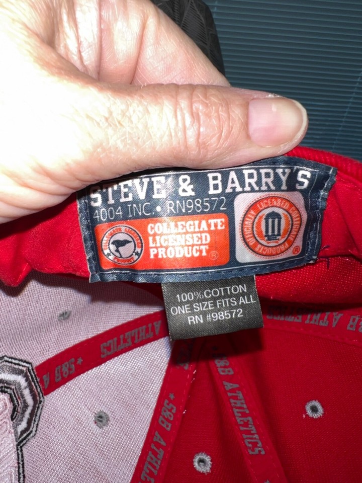 Ohio State Steve and Barrys Athletics Red Hat Cap Hook Loop OSU on Back Strap | eBay